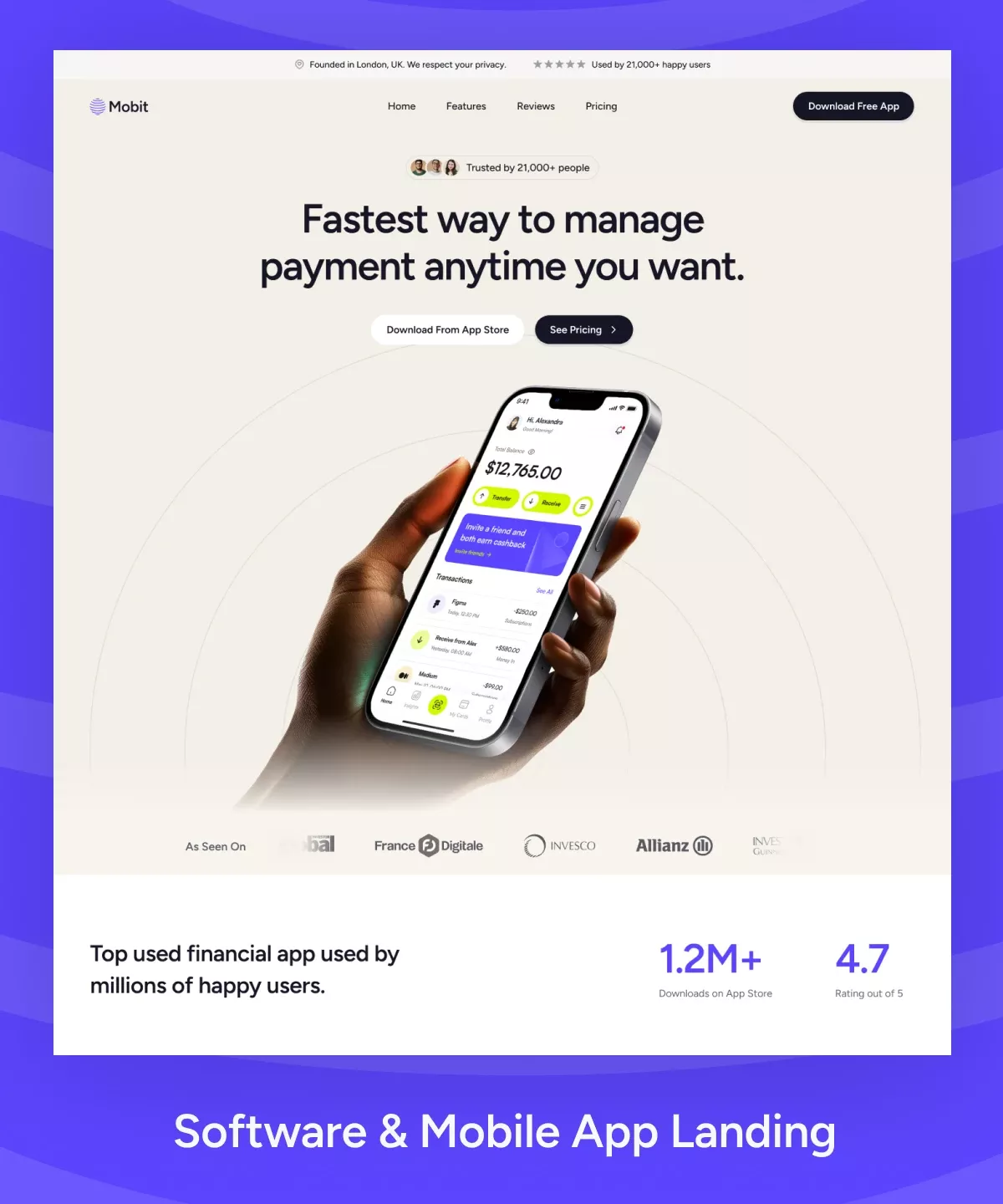 Mobit — Sleek Software App Template