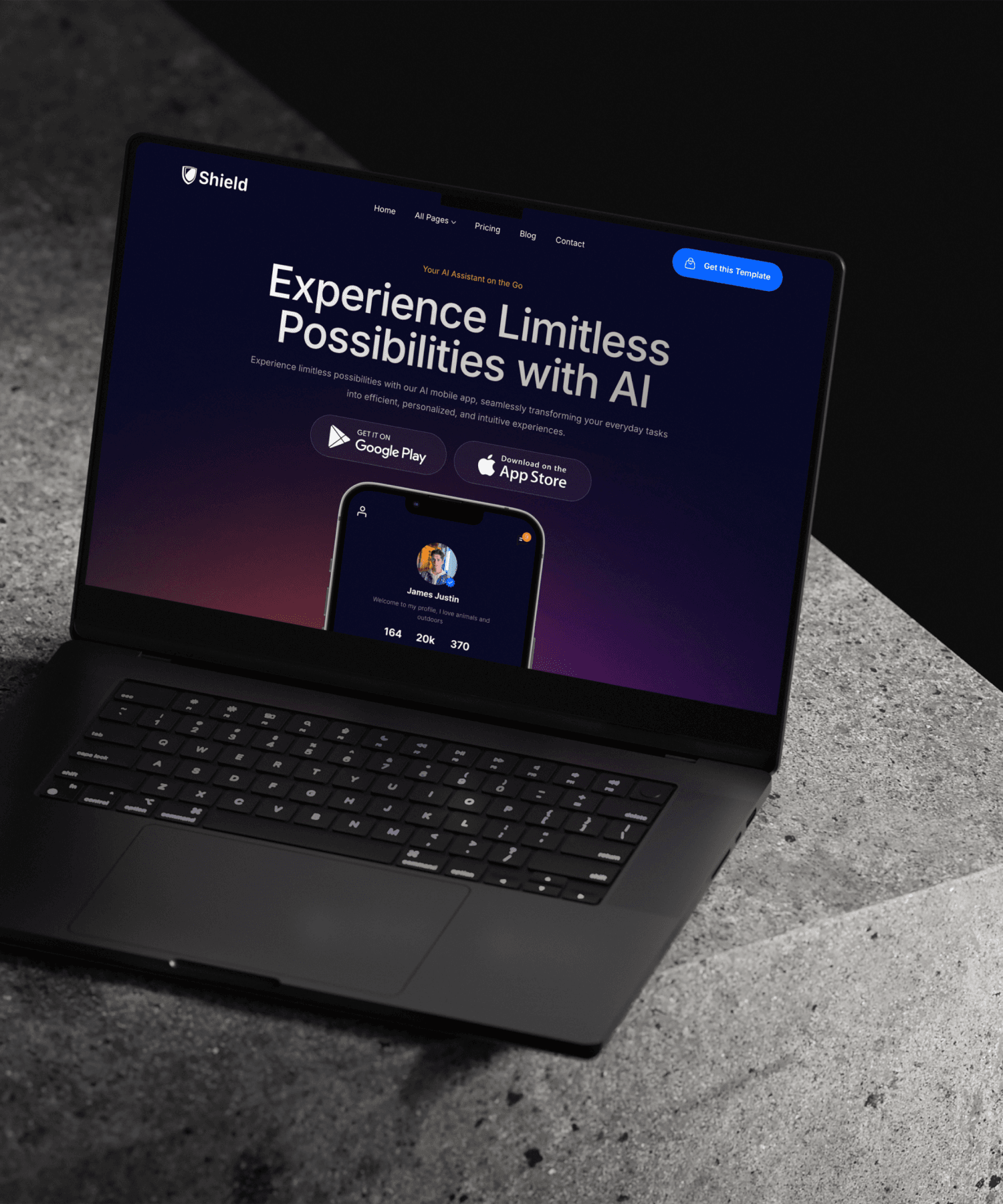 Shield - AI Mobile app website