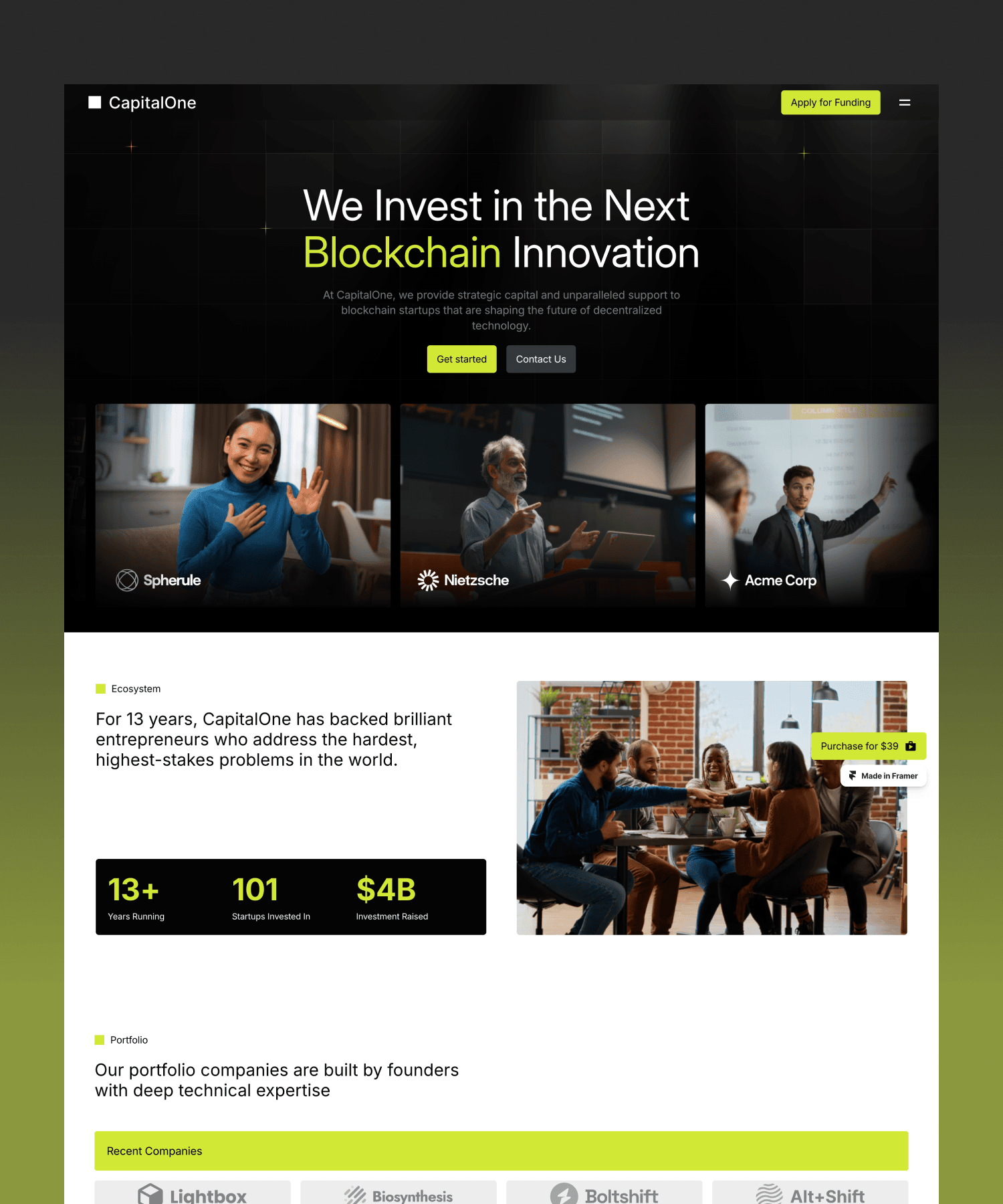 Capital One - Investment website template