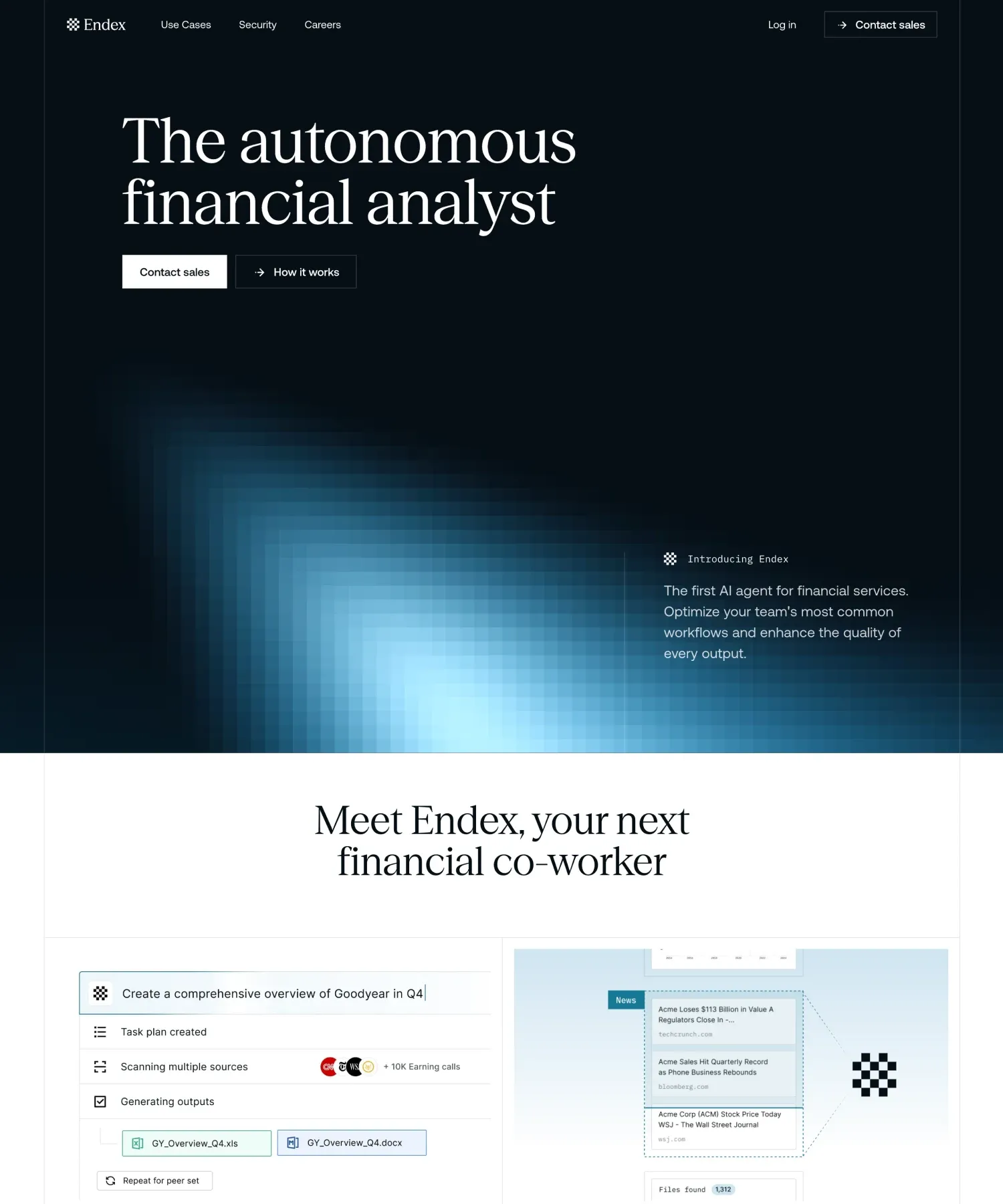 Endex - AI agent for financial services.