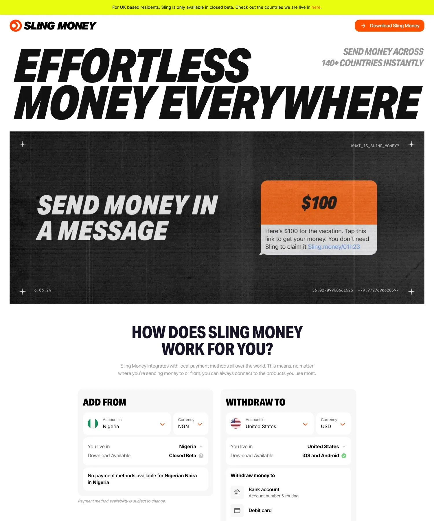 Sling Money - Effortless Money Everywhere.