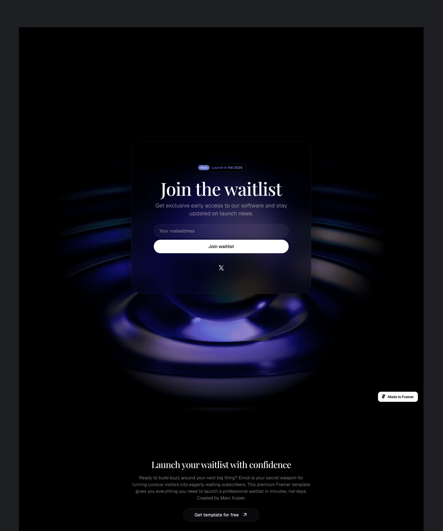 Enroll — Free Waitlist Template