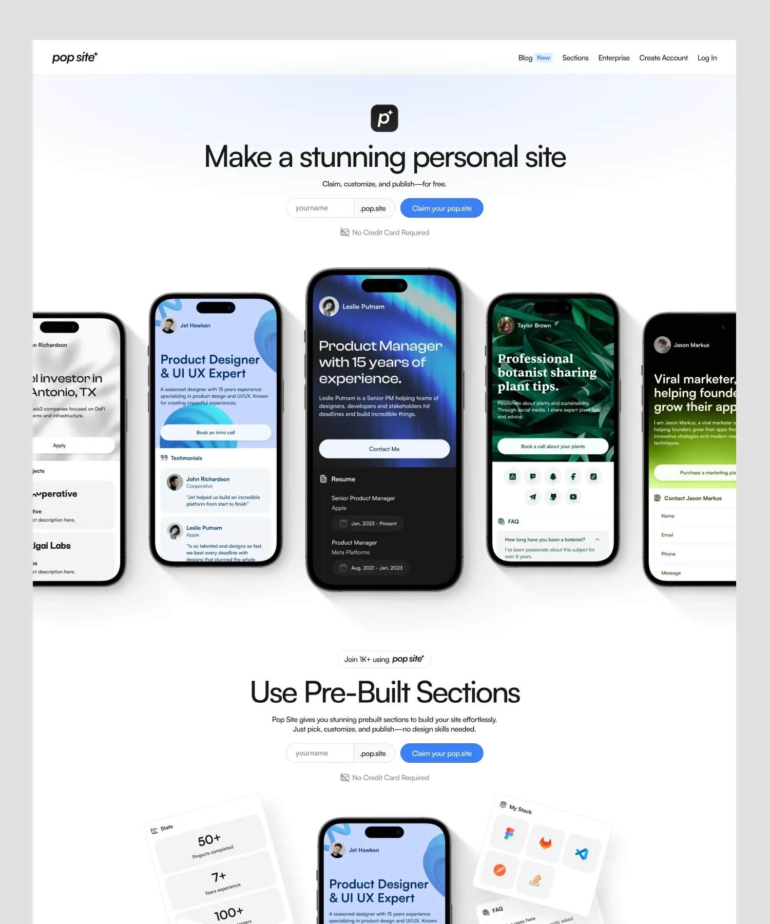 Pop Site - Free Personal Site Builder & Linktree Alternative