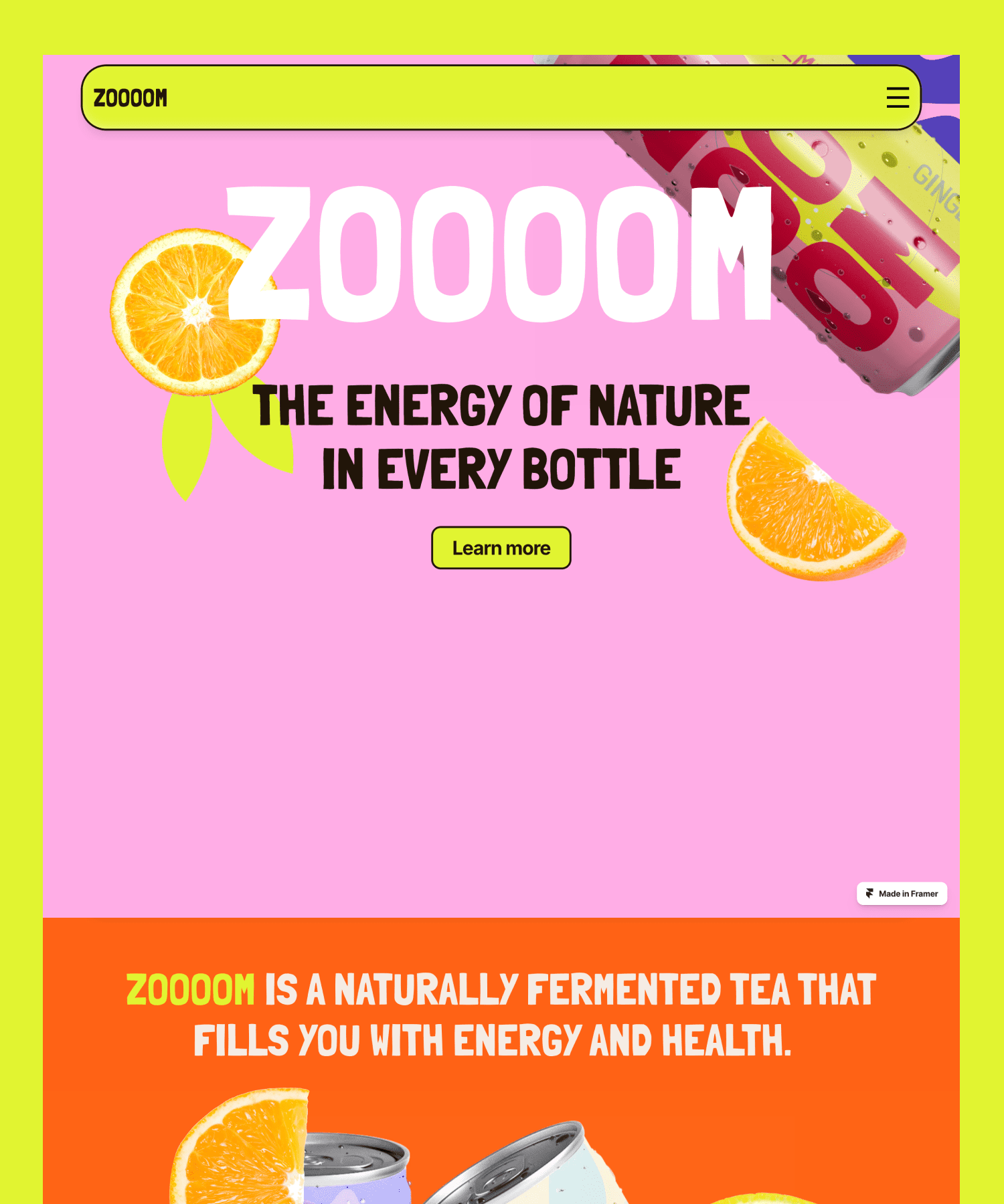 Zooom — eCommerce Landing Page Framer Template