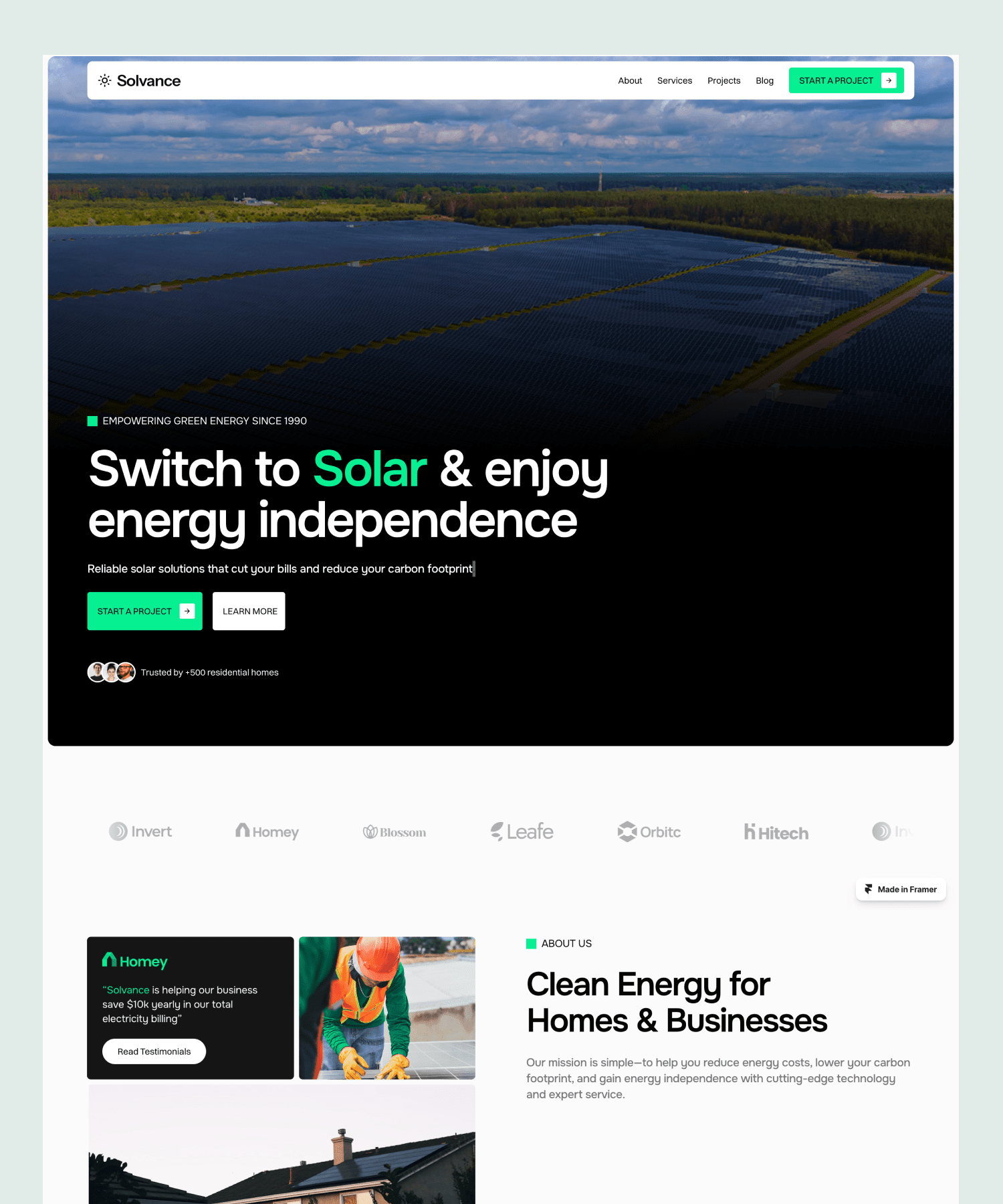 Solvance — Solar Energy Website Template