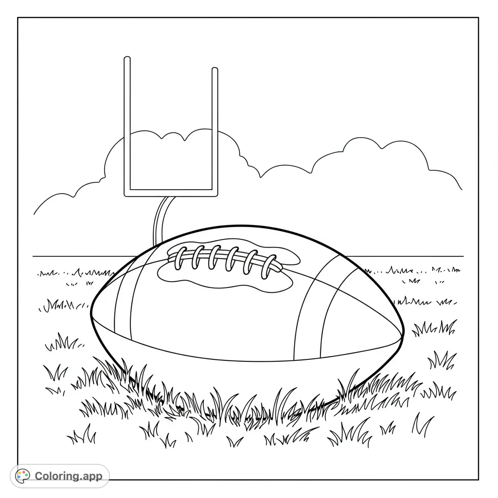American Football Field Scene - Coloring.app