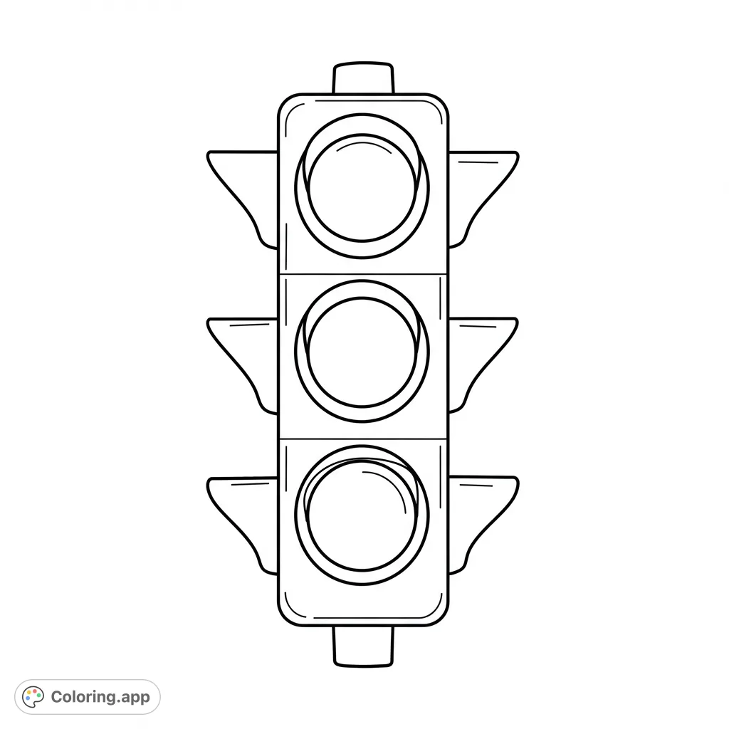 Classic Traffic Light Signal - Coloring.app