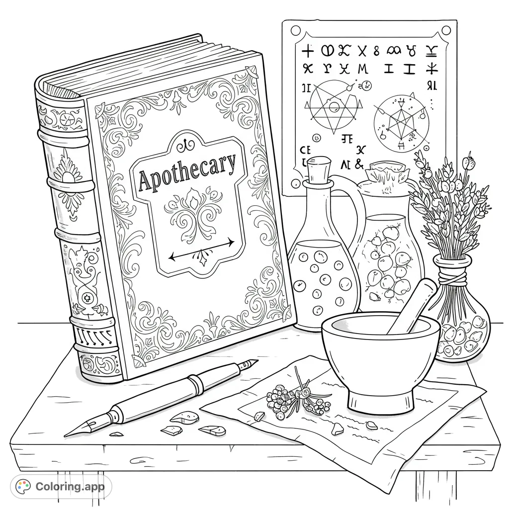 Alchemical Symbols Coloring Pages - Coloring.app