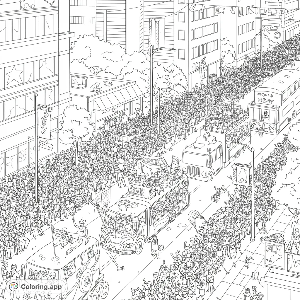Toronto Pride Parade Coloring Page - Coloring.app