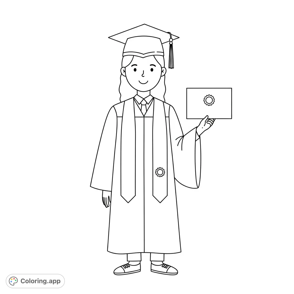 College Graduate Coloring Page - Coloring.app