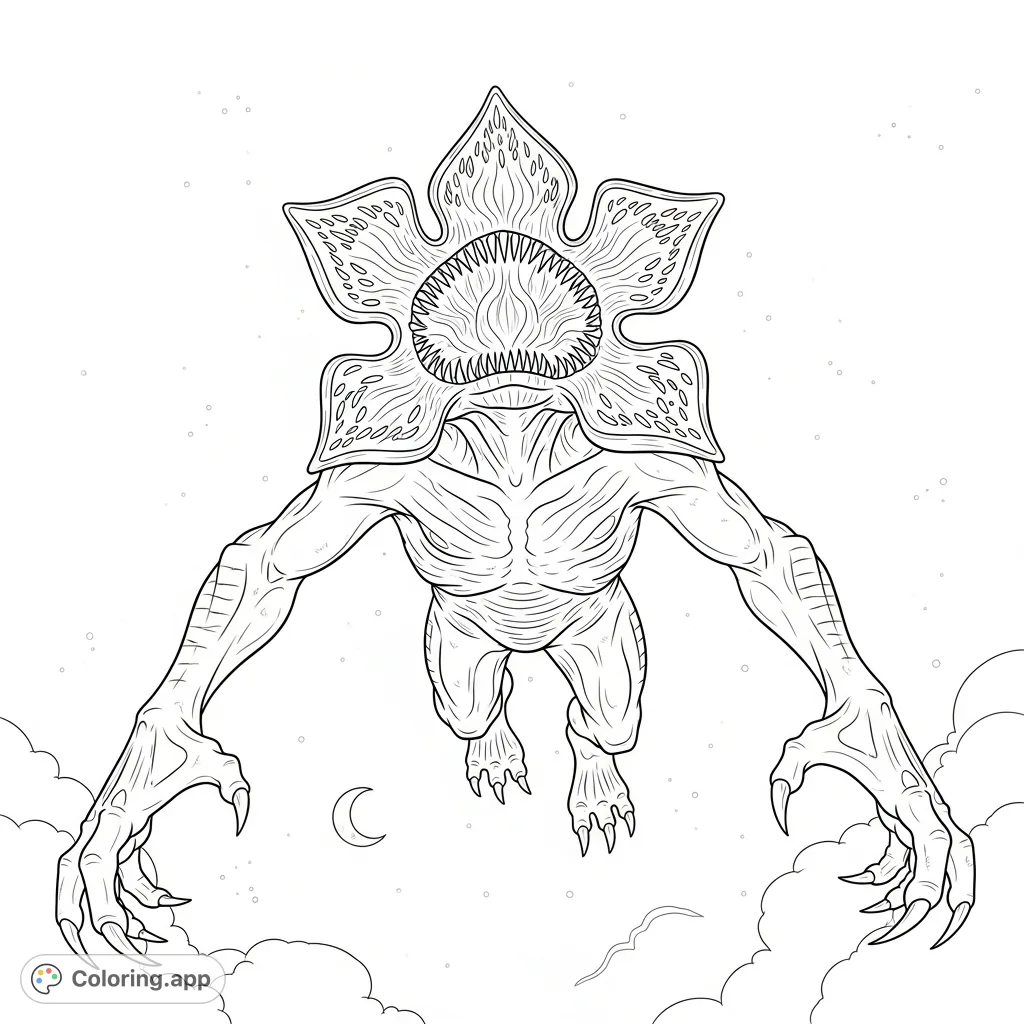 Cosmic Demogorgon in Space - Coloring.app
