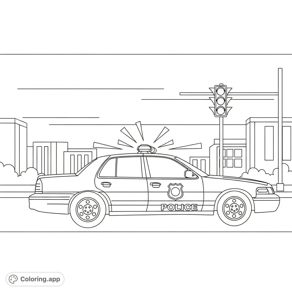police car pictures to color