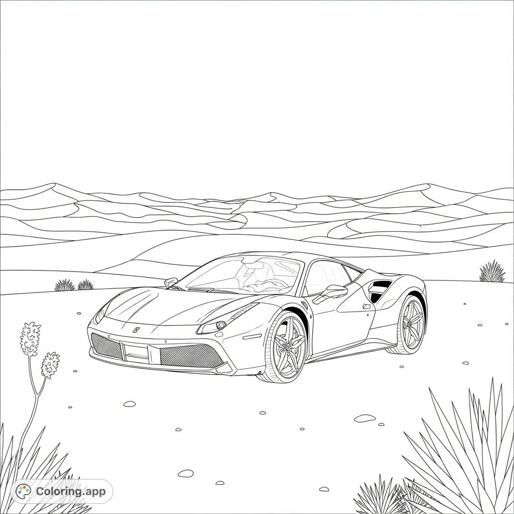 kids coloring page ferrari