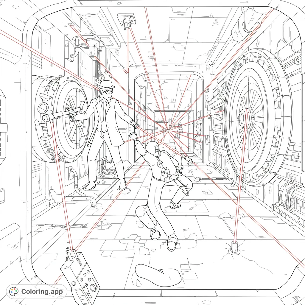 Futuristic Laser Corridor Escape - Coloring.app