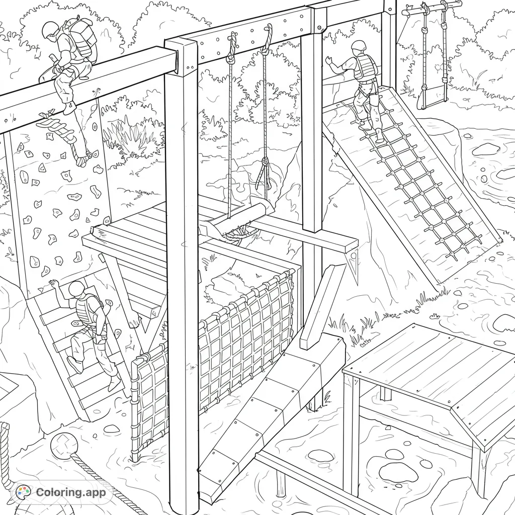 Military Obstacle Course Challenge - Coloring.app