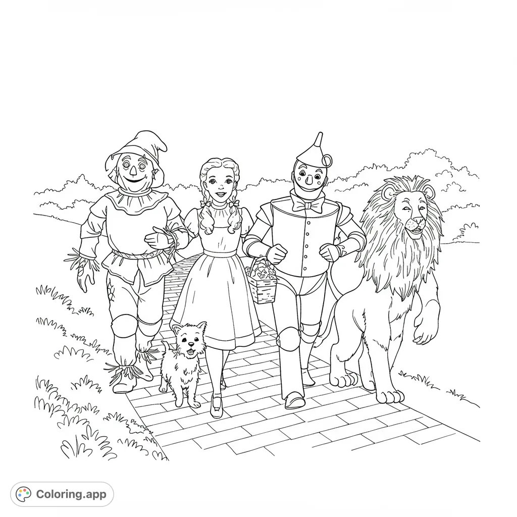 yellow brick road coloring page