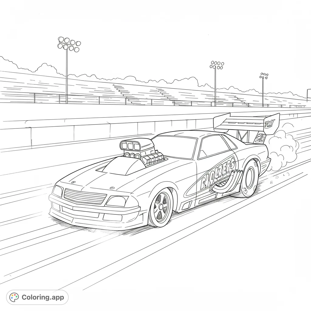 speedway coloring pages