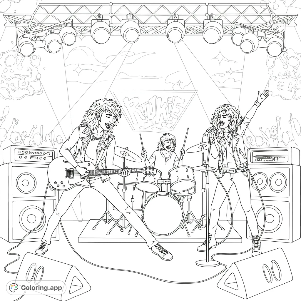 Rock Band Live Concert - Coloring.app
