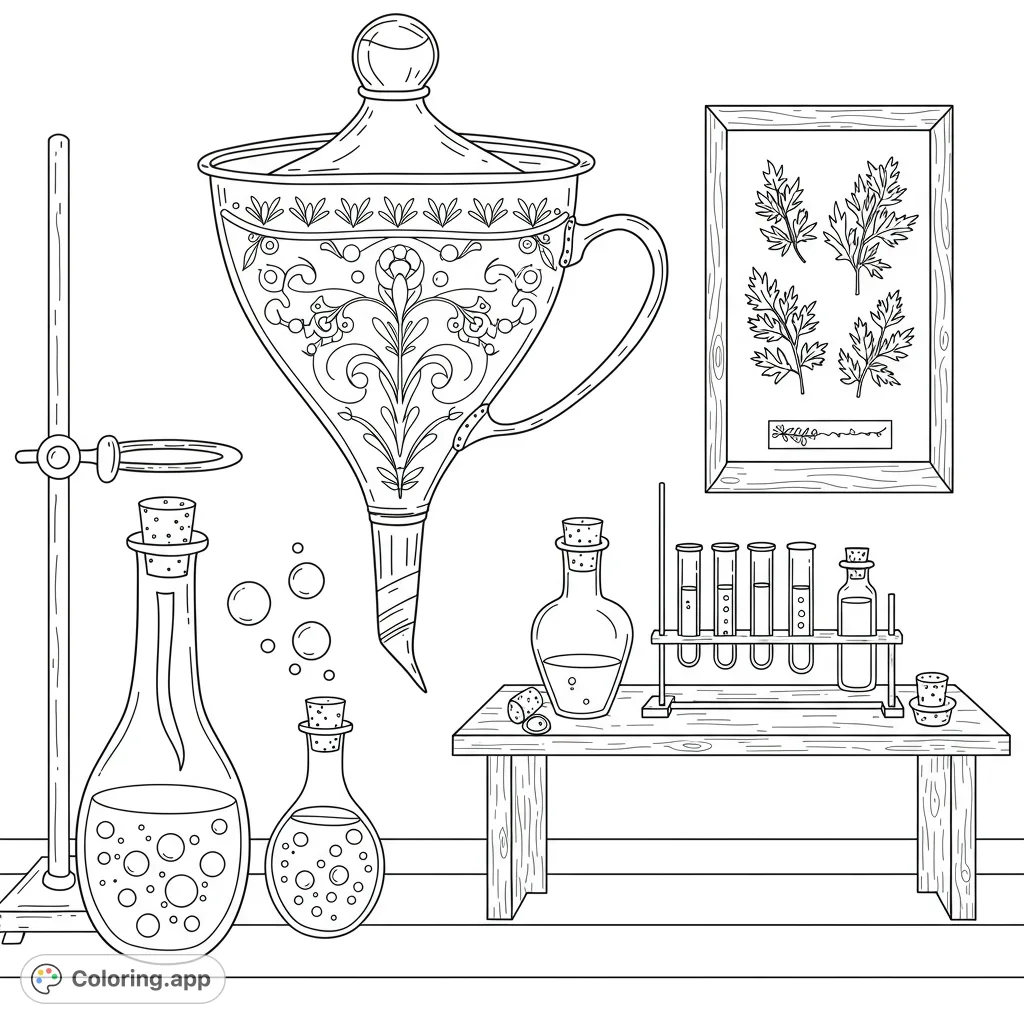 Vintage Alchemist's Lab - Coloring.app