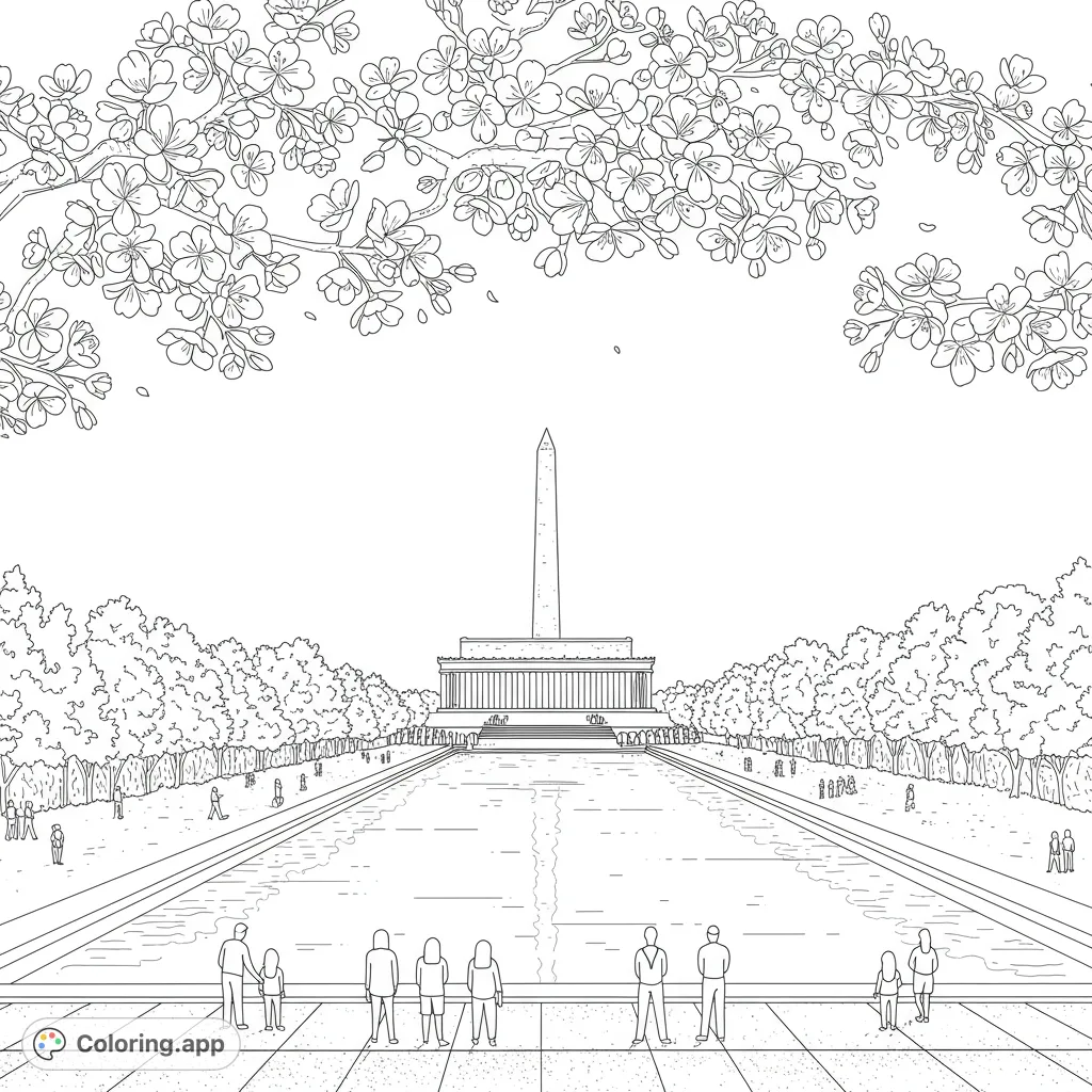 lincoln memorial coloring sheet