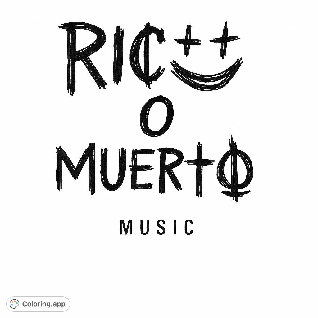 Ric o Muerto Graffiti Coloring - Coloring.app