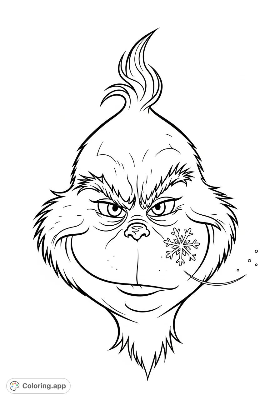 The Grinch's Cunning Scowl - Coloring.app