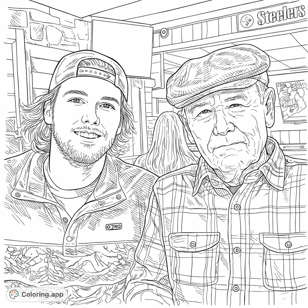 Generations Together at Pub - Coloring.app
