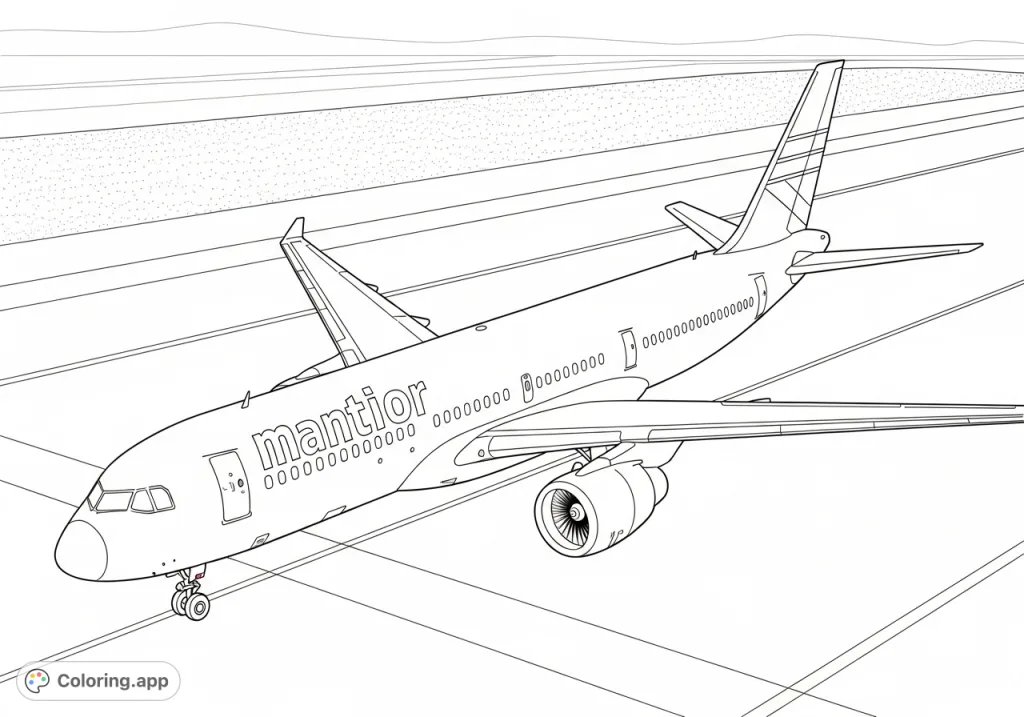 Commercial Aircraft Tarmac View - Coloring.app