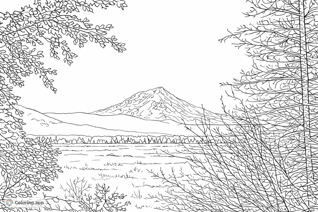 Majestic Mountain Vista - Coloring.app