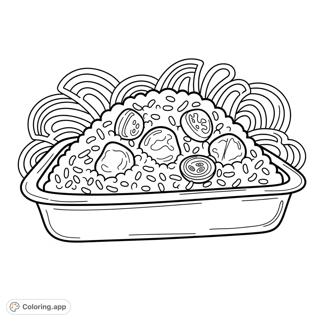 Cute Biryani Meal - Coloring.app