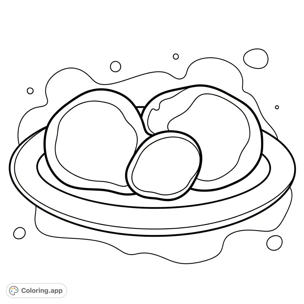 Cute Fried Chicken Plate - Coloring.app