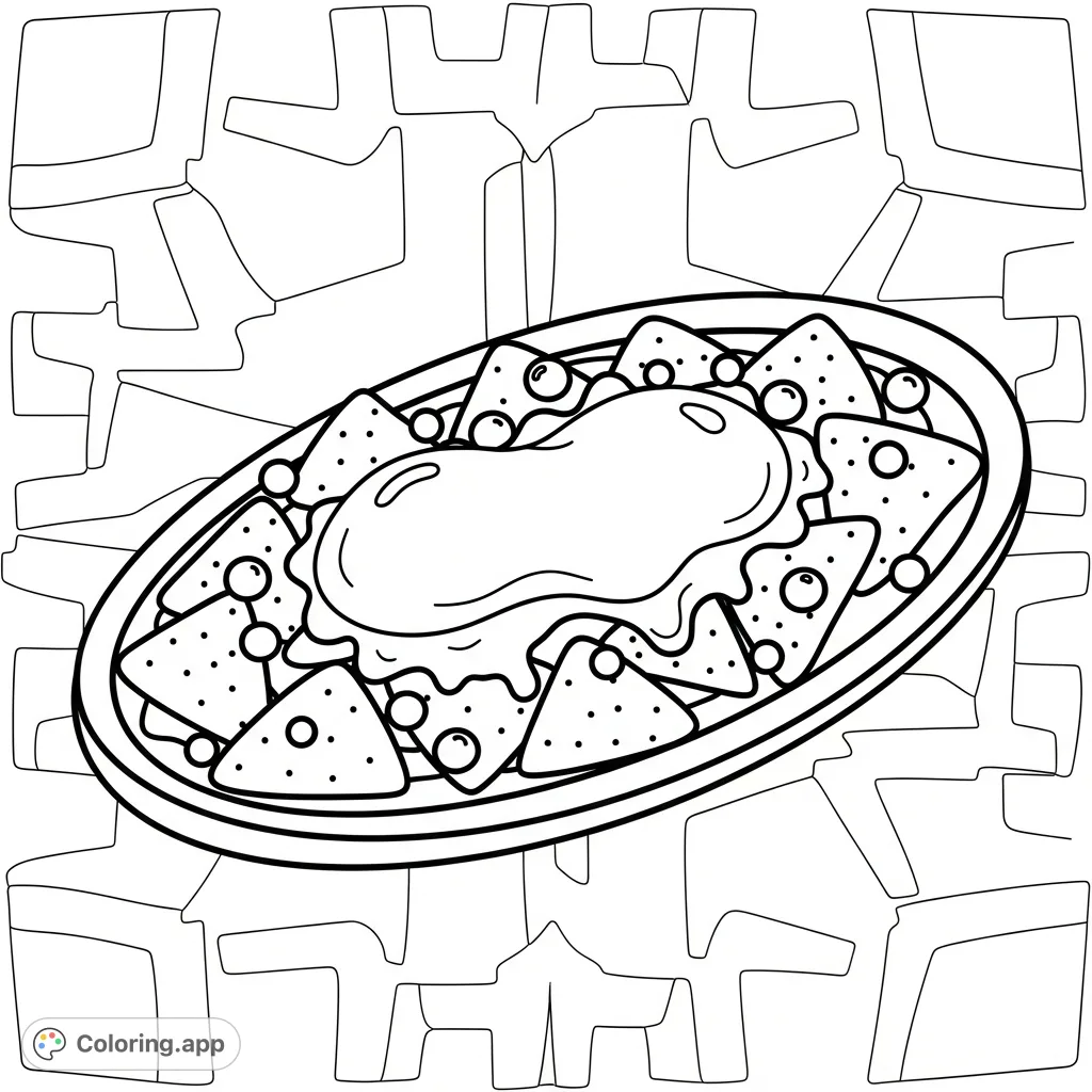 Cute Nachos Snack Meal - Coloring.app