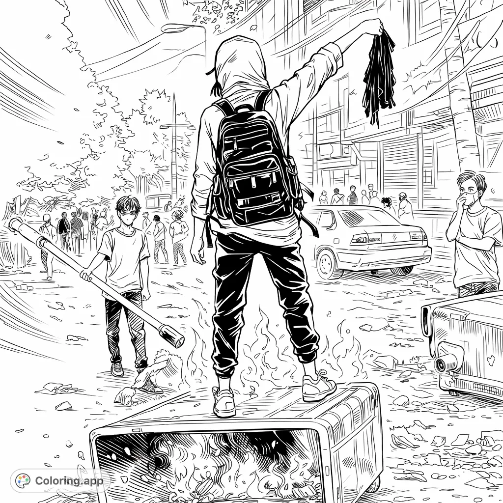 Defiant Street Figure - Coloring.app