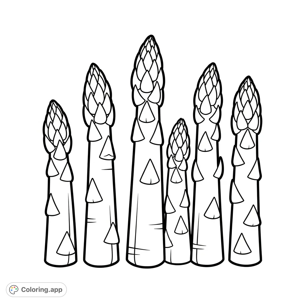Fresh Asparagus Spears - Coloring.app