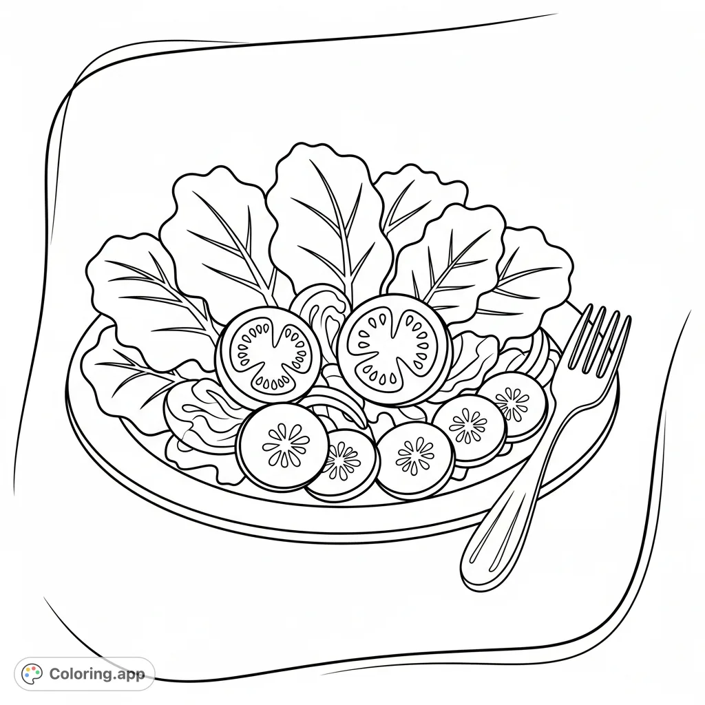 Garden Salad Delight - Coloring.app