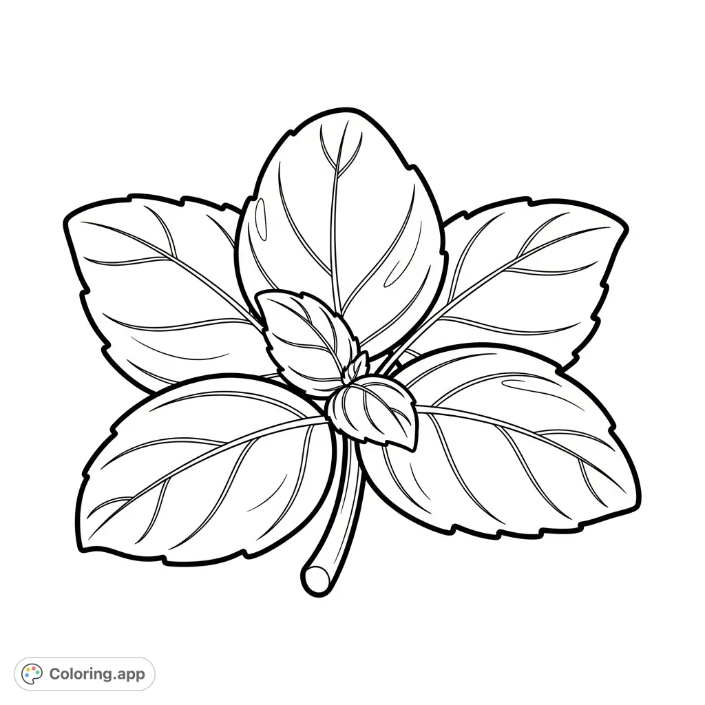 Organic Basil Leaf Arrangement - Coloring.app