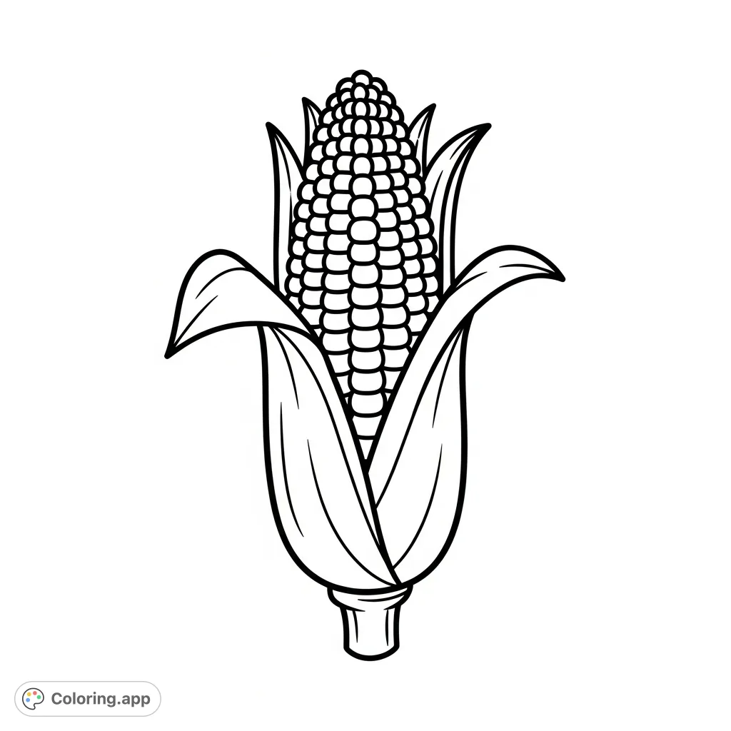 Simple Ear of Corn - Coloring.app