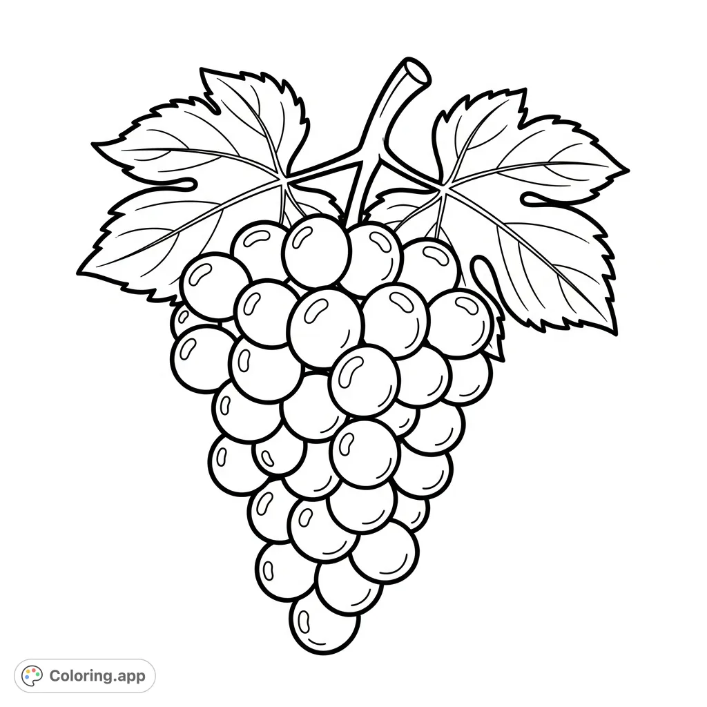 Simple Grape Cluster - Coloring.app