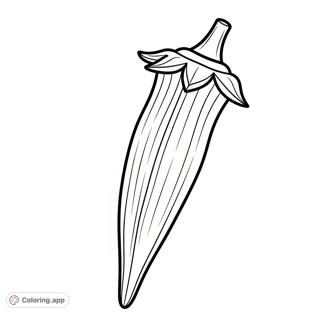 Simple Okra Pod - Coloring.app