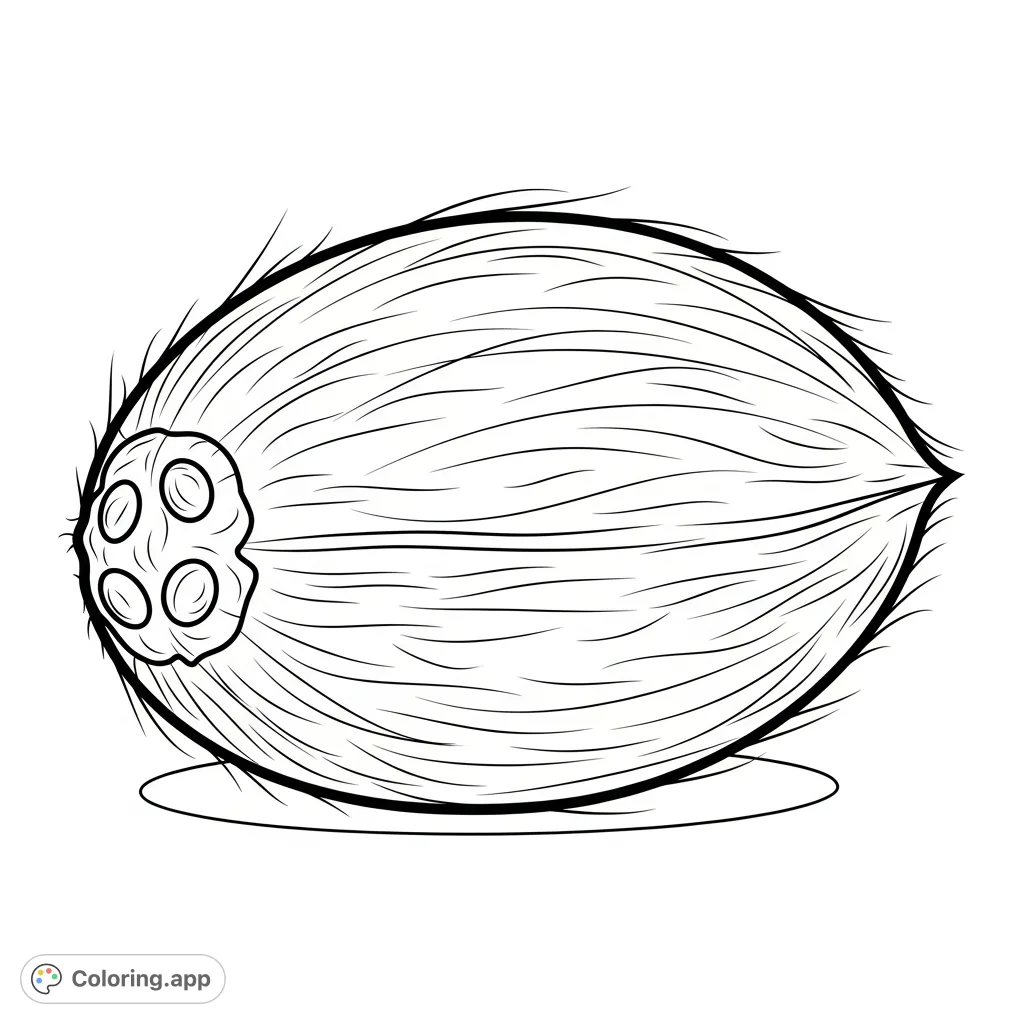 Simple Tropical Coconut - Coloring.app