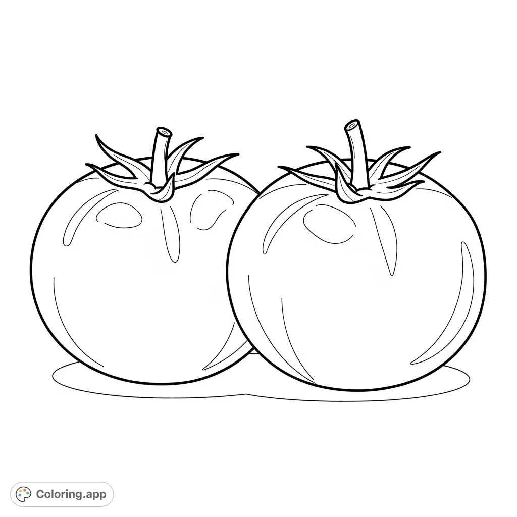 Two Garden Tomatoes - Coloring.app