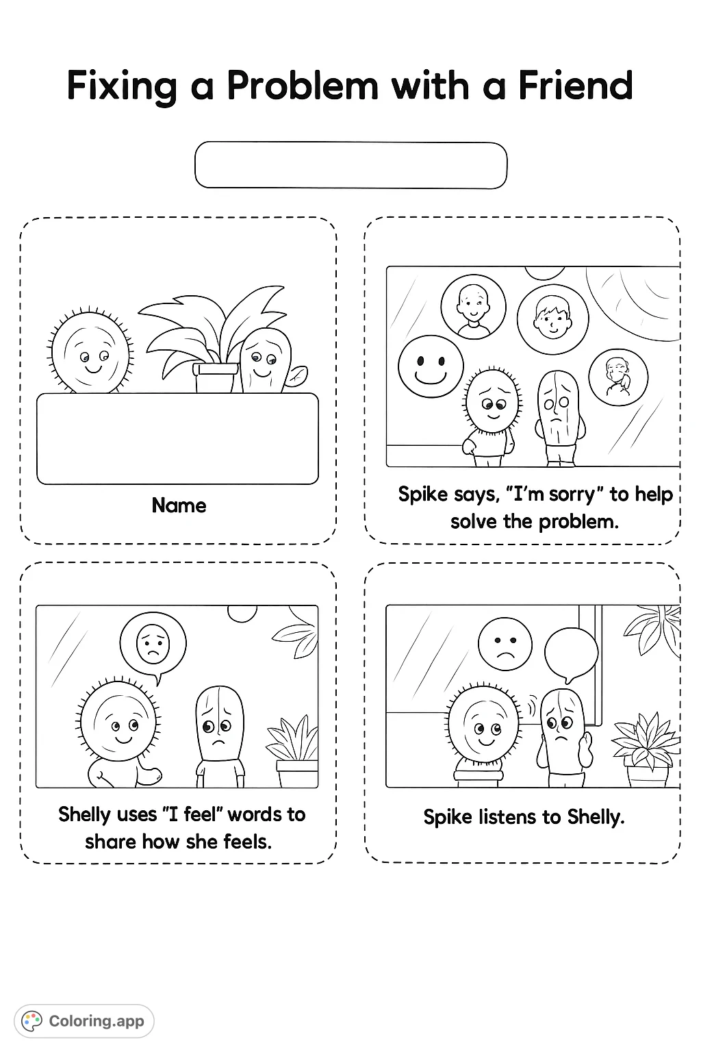 Friendly Plant Problem Solvers - Coloring.app