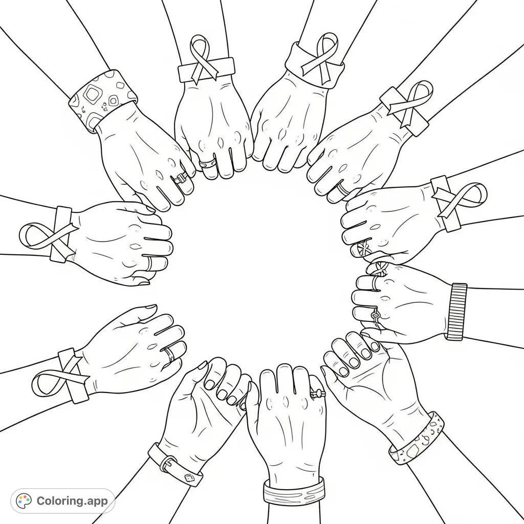 awareness ribbon coloring page