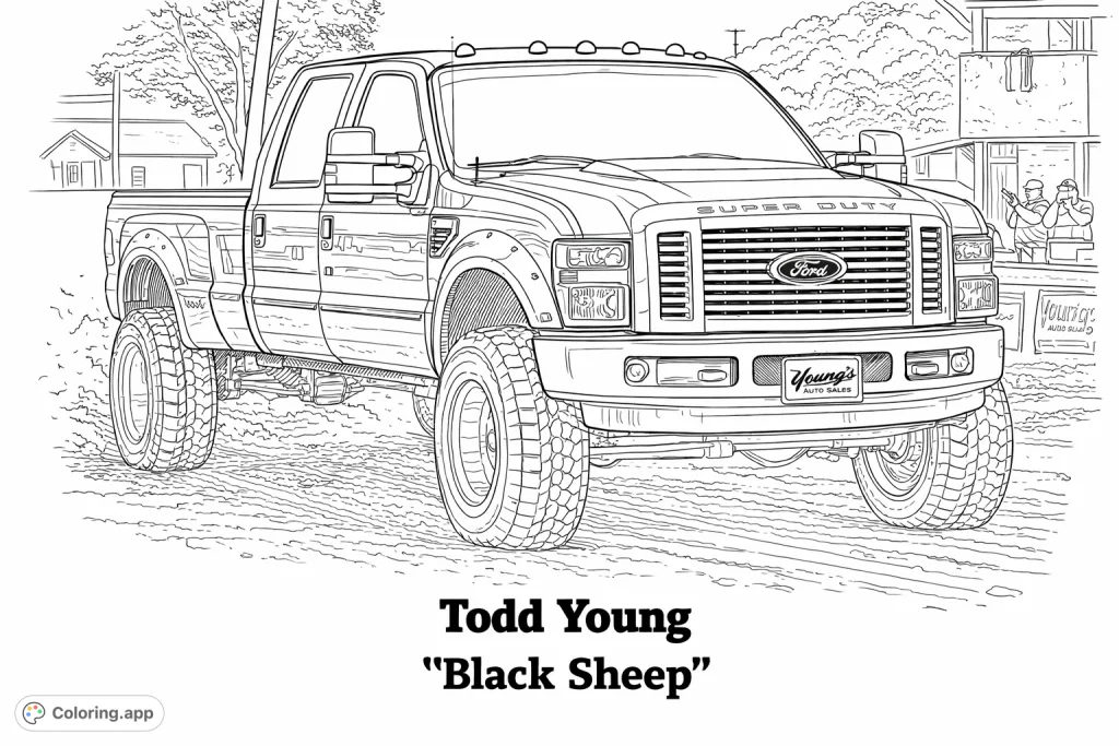 Mighty Off-Road Pickup Truck - Coloring.app