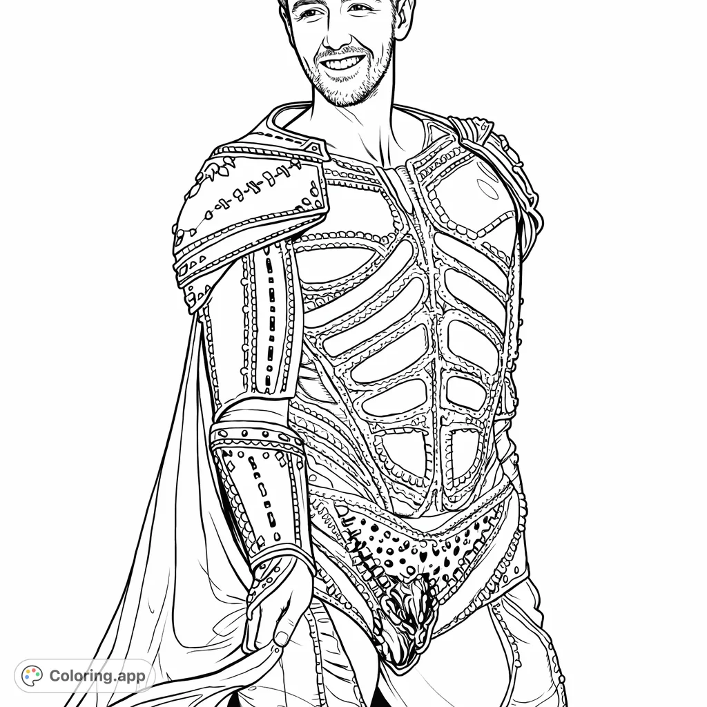 Armored Performer Warrior - Coloring.app