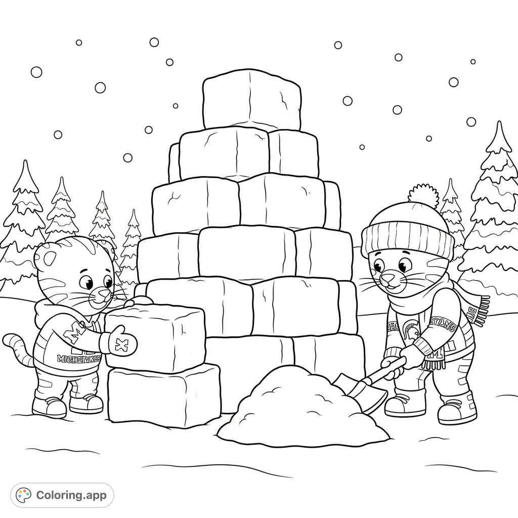 Daniel Tiger Snow Fort - Coloring.app