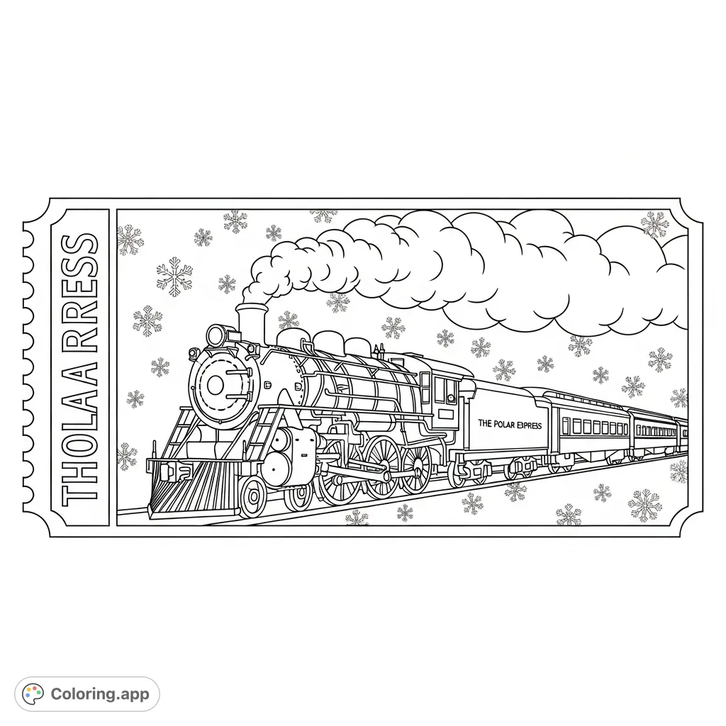 Polar Express Movie Ticket - Coloring.app