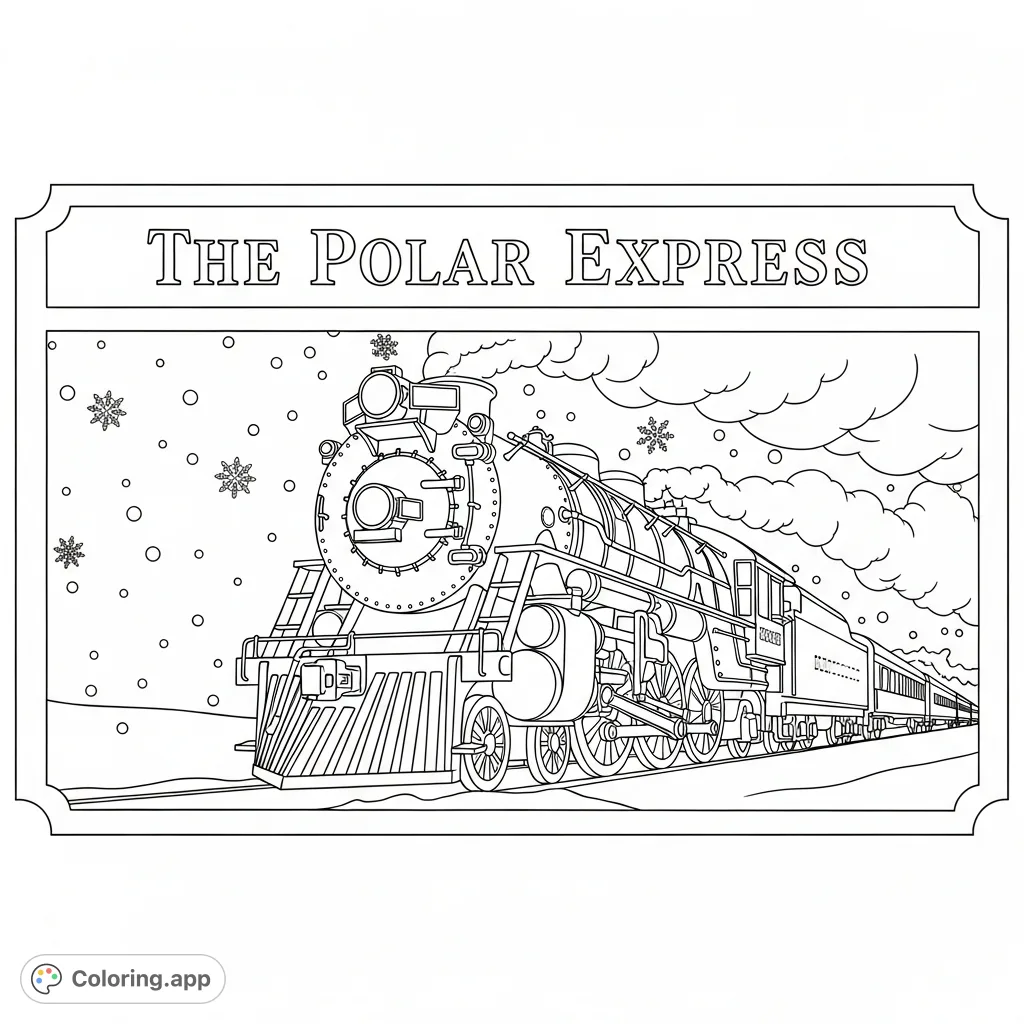 Polar Express Ticket Adventure - Coloring.app