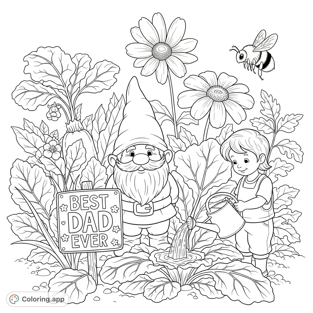 Best Dad Ever Summer Garden - Coloring.app