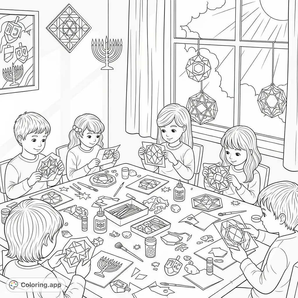 Hanukkah Crafting Joy - Coloring.app
